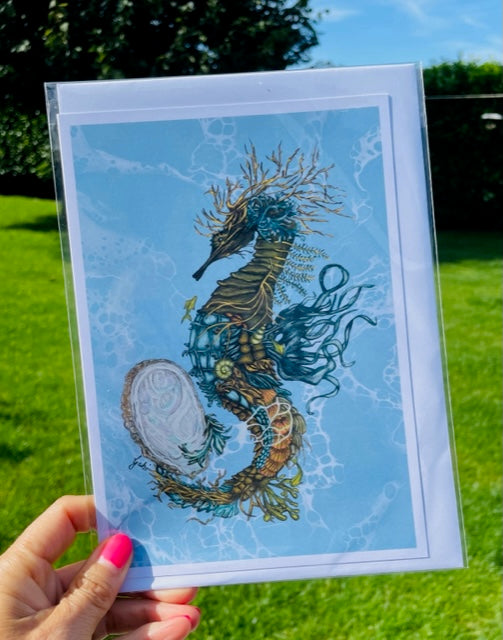 Seahorse Greetings Card – Sarnia Shores Beach Art